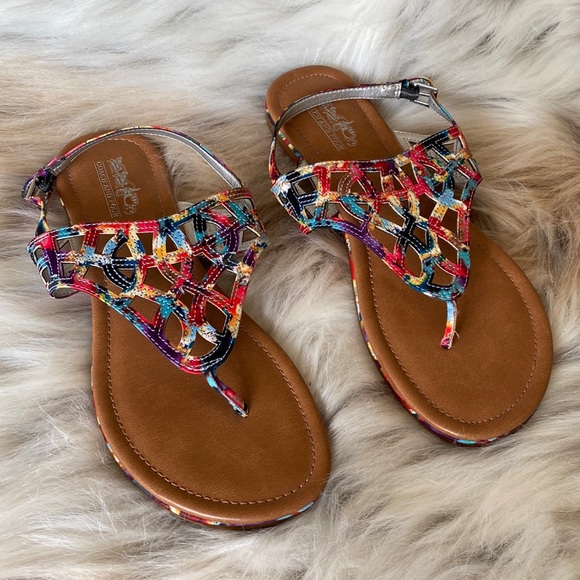 Coach and Four | Shoes | Coach And Four Multicolor Sandals Size 75 ...